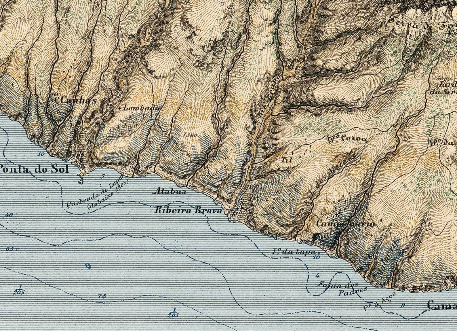 Old Map of Madeira Island 1850 Portugal | Wall Map Print - Etsy