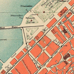 Old Map of Geneve Switzerland 1908 Vintage Map | Vintage Poster Wall ...