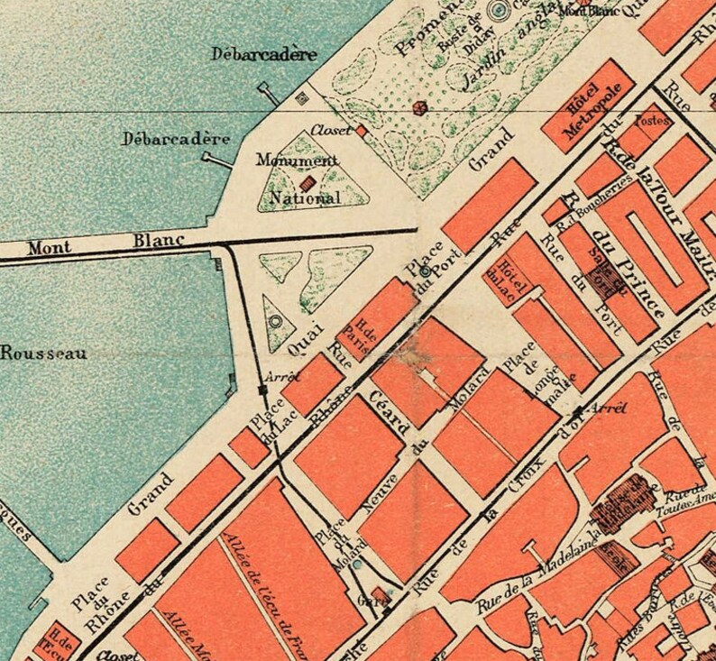 Old Map of Geneve Switzerland 1908 Vintage Map Vintage - Etsy