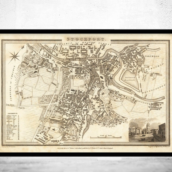 Old Map of Stockport - Etsy