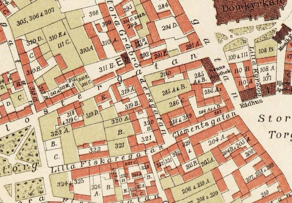 Old Map of Lund Sweden 1875 Vintage Map Vintage Poster Wall - Etsy