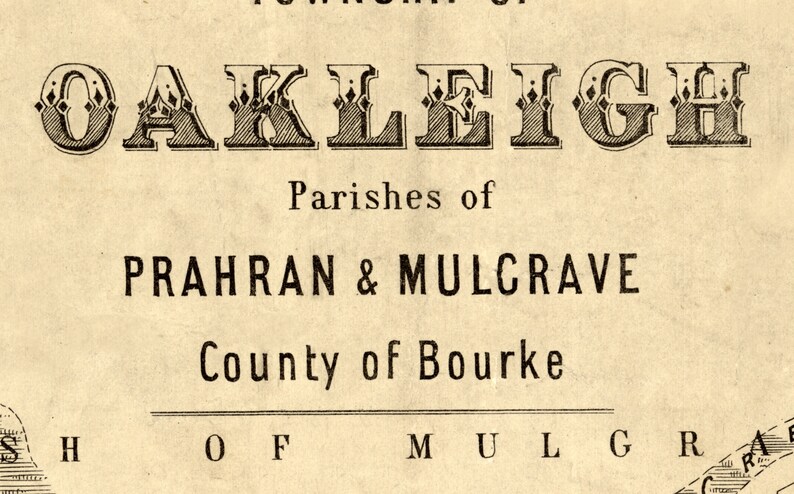 Old Map of Oakleigh Australia 1883 Vintage Map Vintage - Etsy