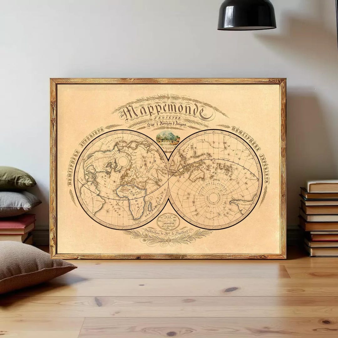 Old Map of the World 1839 Old Map of the World | Vintage World Map ...