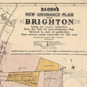 Old Brighton Map 1890 England United Kingdom Vintage Map | Vintage ...