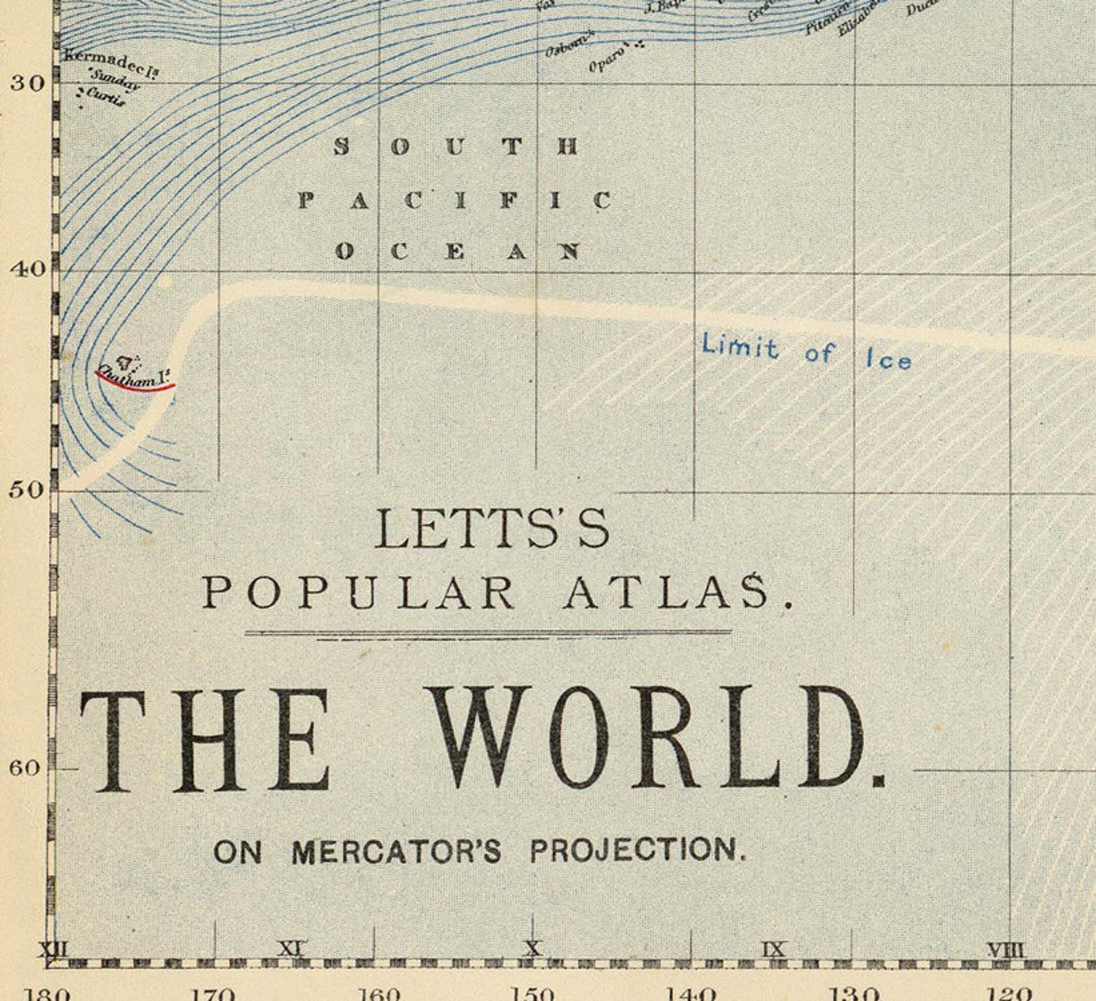 Vintage World Map 1883 Mercator Projection Vintage Map - Etsy