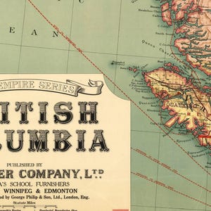 Old Map of British Columbia 1915 Canada Vintage Map | Wall Map Print - Etsy