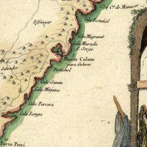 Old Map of Mallorca Island Spain 1773 Mapa Viejo De Mallorca | Vintage ...