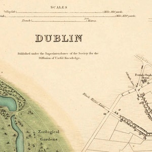 Vintage Map of Dublin, Ireland 1853 Antique Vintage Vintage Poster Wall ...