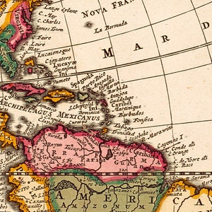 Old Map of the World 1700 Antique Map Vintage Poster Wall | Etsy Australia