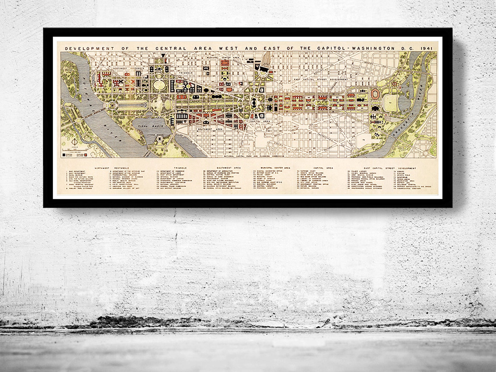 Old Map of Washington Capitol 1841 Vintage Map Vintage - Etsy