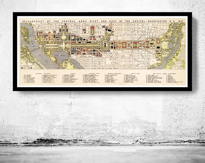 Old Map of Washington Capitol 1841 Vintage Map Vintage - Etsy