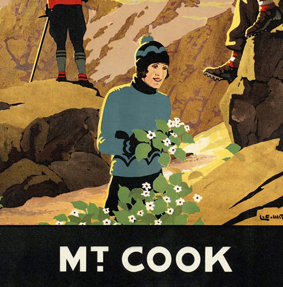 Vintage Poster of New Zealand Mt Cook Tourism Travel Poster - Etsy
