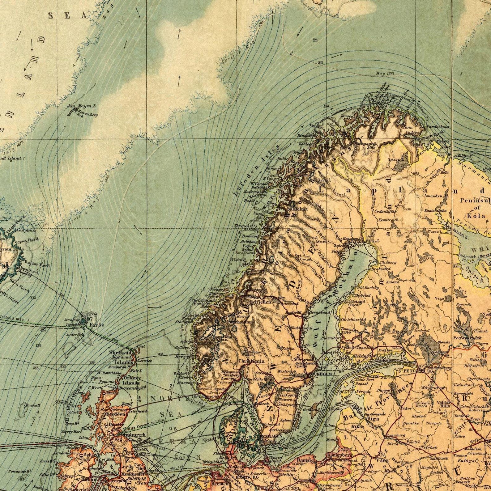 Great Vintage World Map in 1882 | Vintage World Map - Etsy