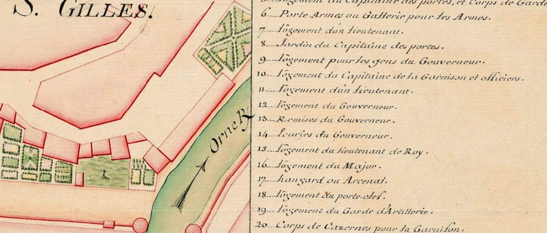 Old Map of Caen France 1754 Antique Map Vintage Poster Wall | Etsy