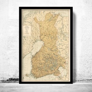 Old Map of Finland 1930 Vintage Map of Finland | Vintage Poster Wall ...