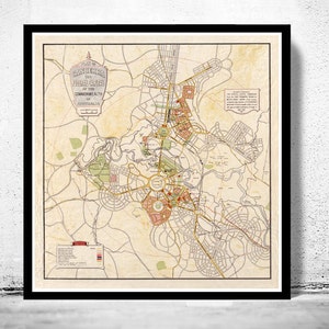 Old Map of Canberra City Australia 1927 Vintage Map Vintage - Etsy