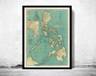 Old Map of Manila Philippines 1920 Vintage Poster Wall Art | Etsy