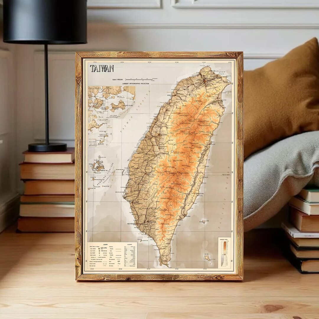 Old Map of Taiwan Vintage Map of Taiwan | Wall Map Print - Etsy.de