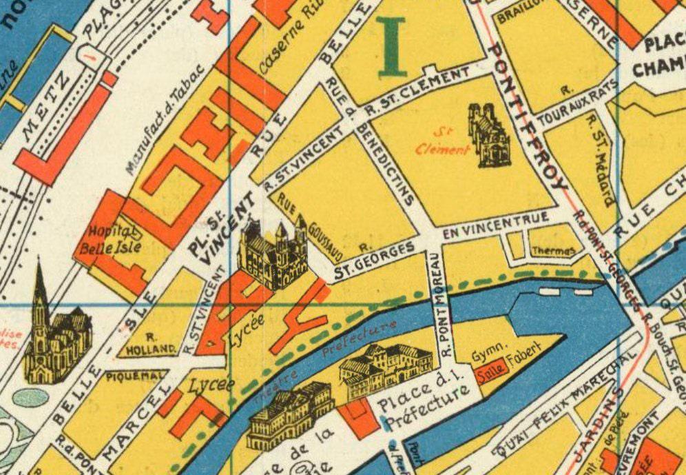Old Map of Metz France 1936 Vintage Map | Wall Map Print - Etsy