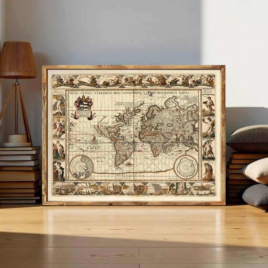 World Map Antique 1640 | Vintage World Map - Etsy