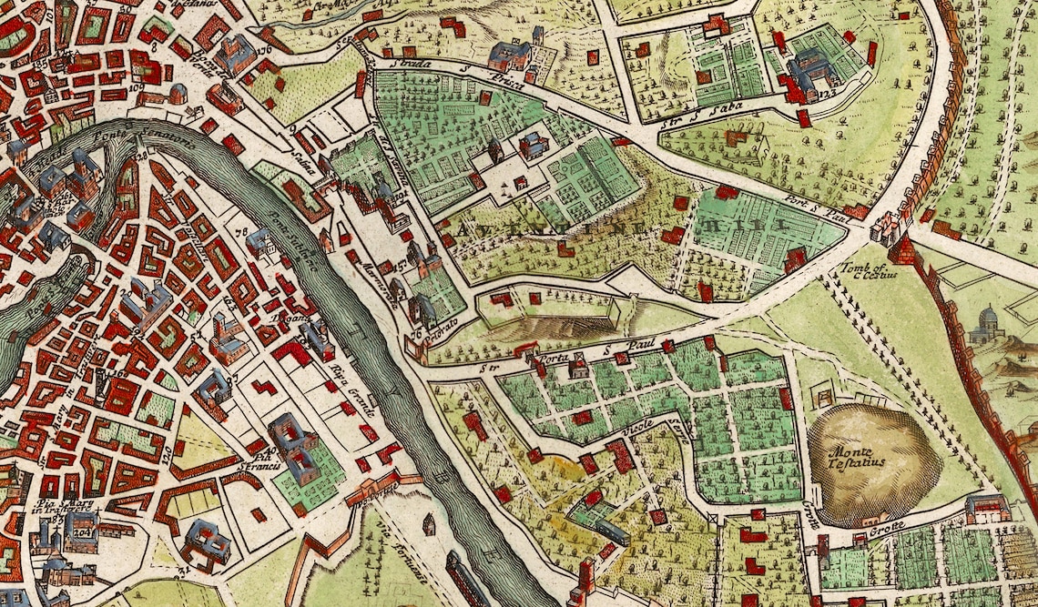 Old Map of Rome Roma Italy 1722 Vintage Map of Rome Vintage - Etsy