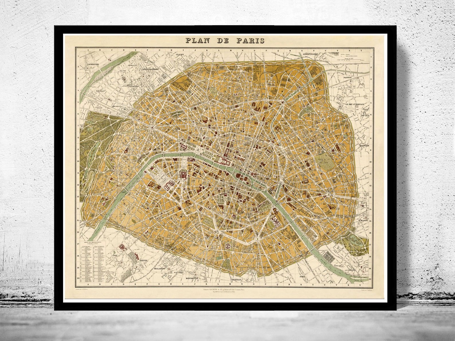 Old Map of Paris 1889 France Vintage Paris Plan Vintage | Etsy