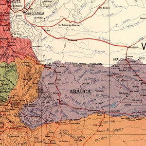 Old Map of Colombia Vintage Map Vintage Poster Wall Art Print Wall Map ...
