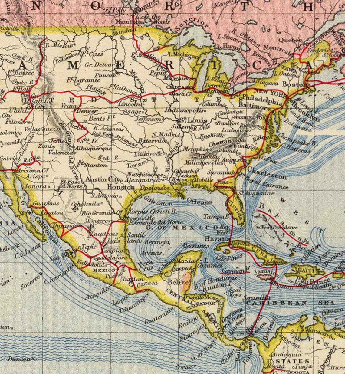 Vintage World Map 1883 Mercator Projection Vintage Map - Etsy