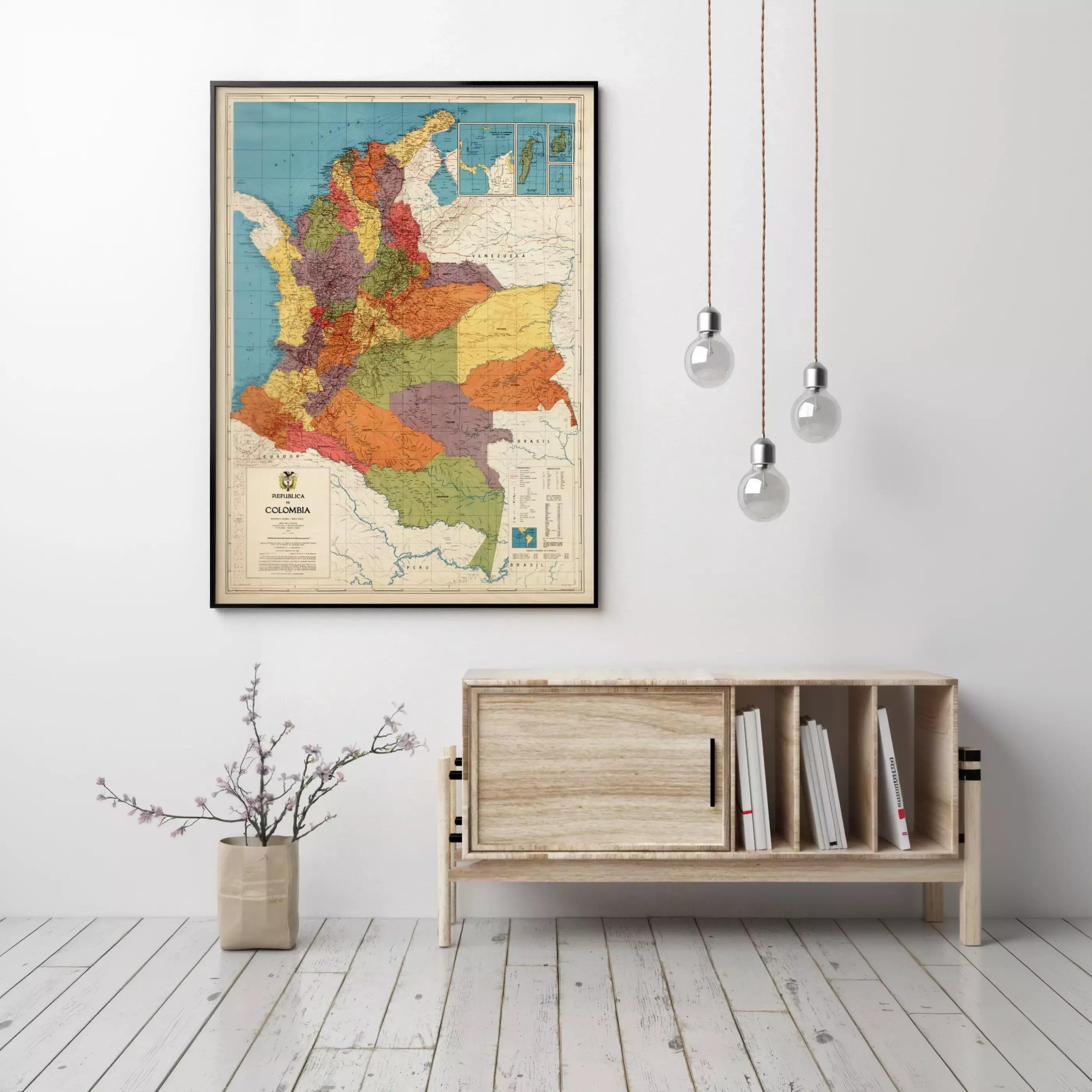 Old Map of Colombia Vintage Map of Colombia | Wall Map Print - Etsy UK