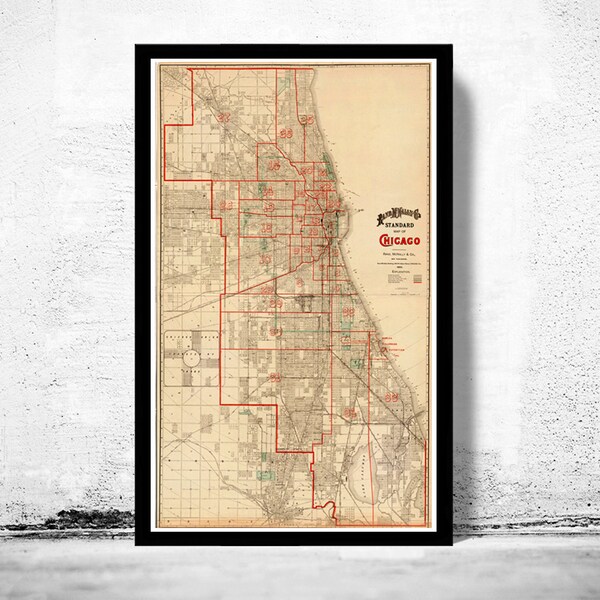 Chicago Vintage Map - Etsy