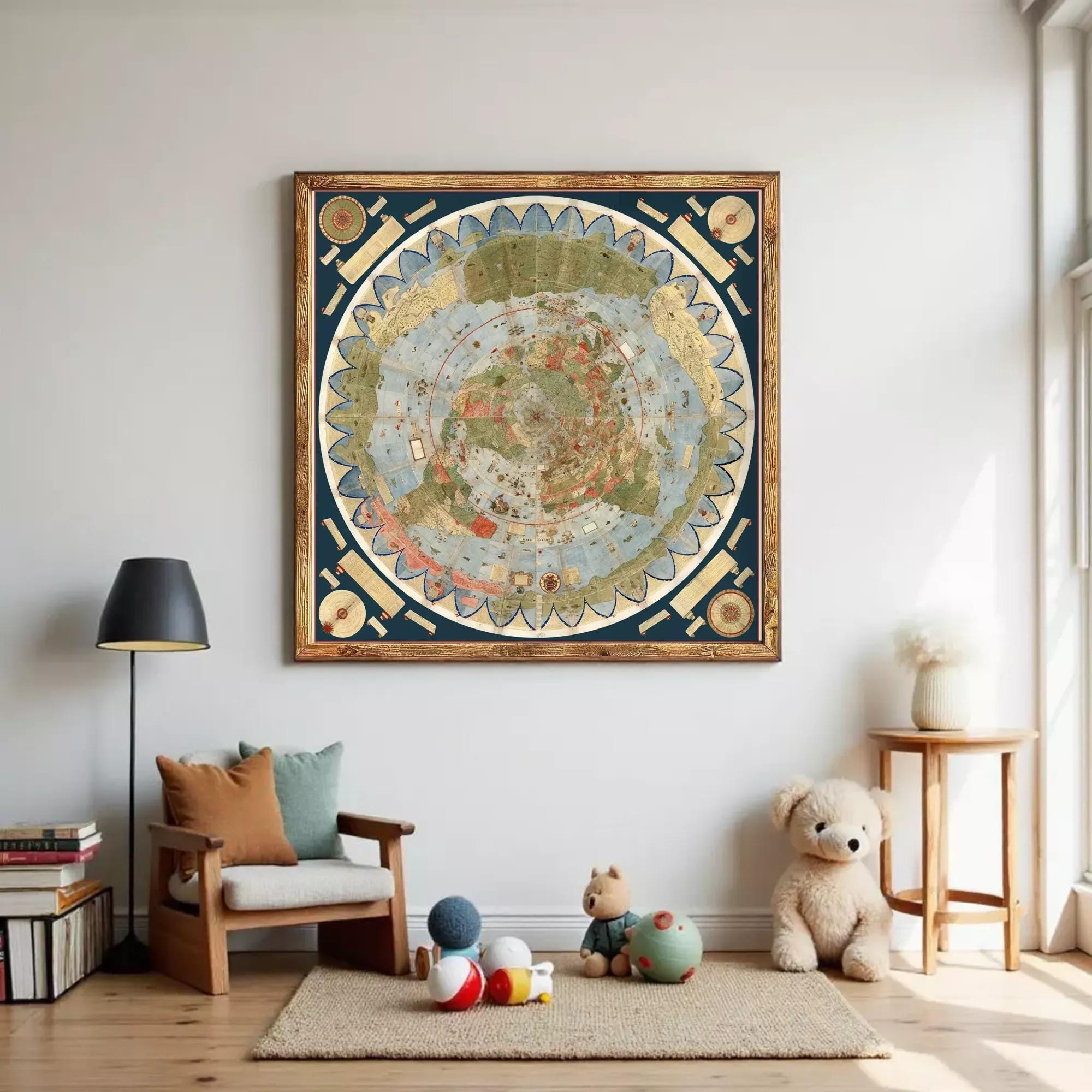 Magnificient Old World Map 1587 by Urbano Monte | Vintage World Map - Etsy