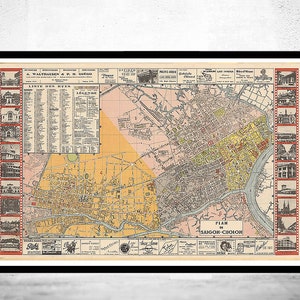 Vintage Map of Saigon Ho Chi Minh City Vietnam Vintage Poster Wall Art ...