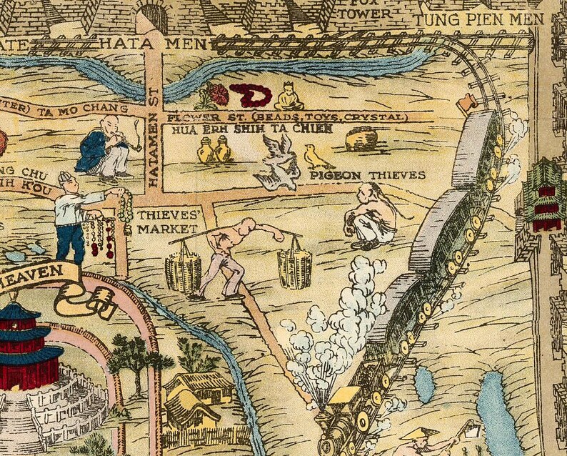 Old Map of Beijing China 1936 Vintage Map Vintage Poster - Etsy