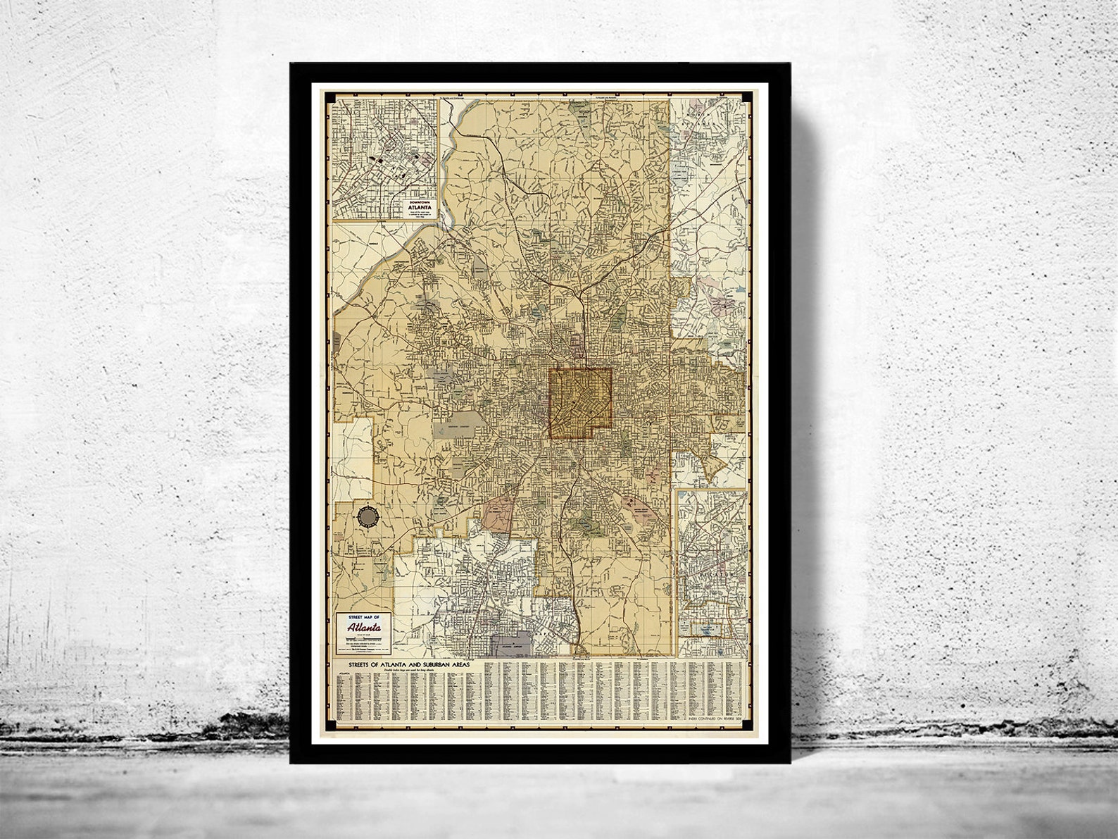 Old Map of Atlanta City Vintage Map Vintage Poster Wall Art - Etsy