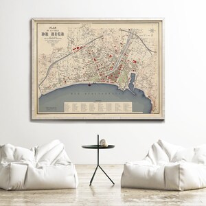 Old Map of Nice France 1882 Vintage Map | Vintage Poster Wall Art Print ...