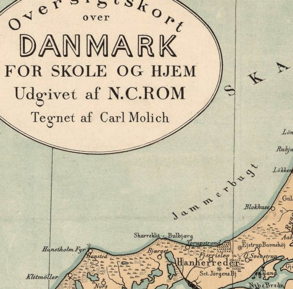 Old Map of Denmark 1890 Vintage Map Vintage Poster Wall Art | Etsy