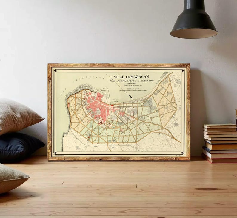 Old Map of Mazagan Morocco 1916 Vintage Map | Wall Map Print - Etsy