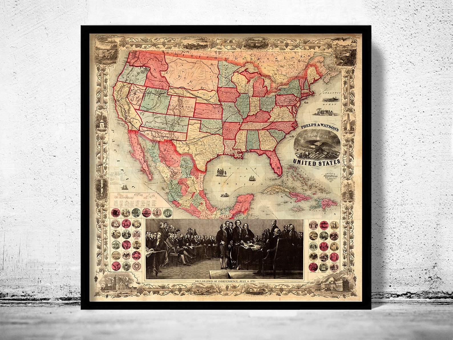 Old Map of United States of America 1891 Vintage Map Vintage Poster ...