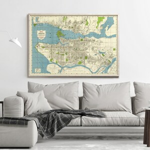 Old Map of Vancouver British Columbia Canada Vancouver BC Map Vintage ...