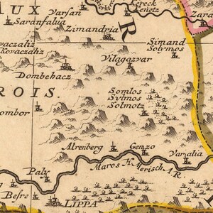 Old Map of Transylvania Romania 1708 Vintage Map Vintage Poster Wall ...