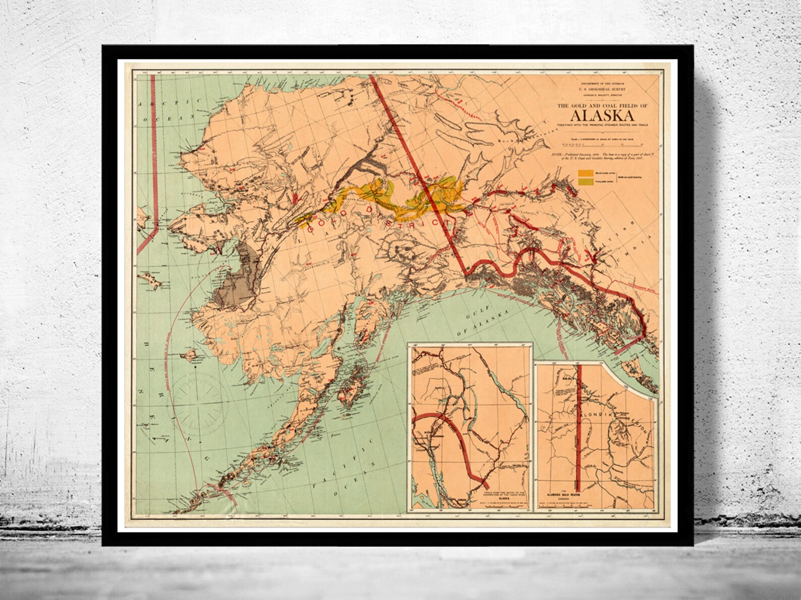 Old Map of Alaska 1898 Vintage Alaska Vintage Map Vintage - Etsy