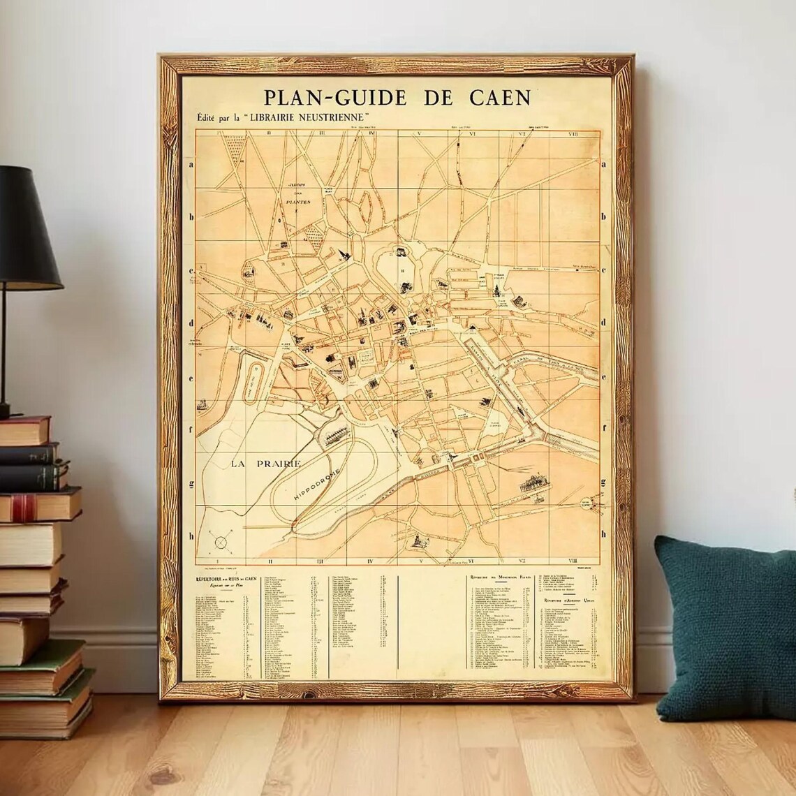 Old Map of Caen France 1930 Vintage Map | Wall Map Print - Etsy