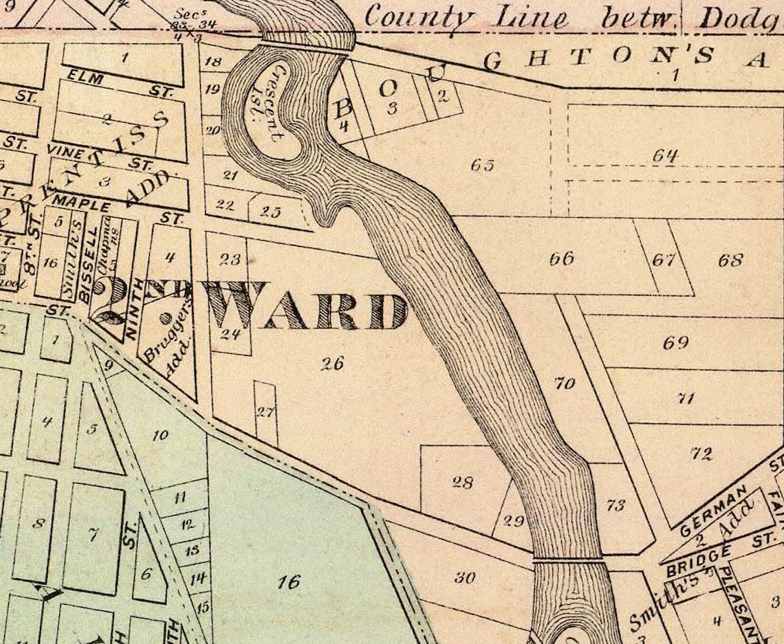 Old Map of Watertown Wisconsin 1878 Vintage Map Vintage | Etsy