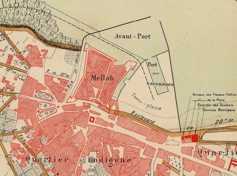 Old Map of Mazagan Morocco 1916 Vintage Map Vintage Poster - Etsy