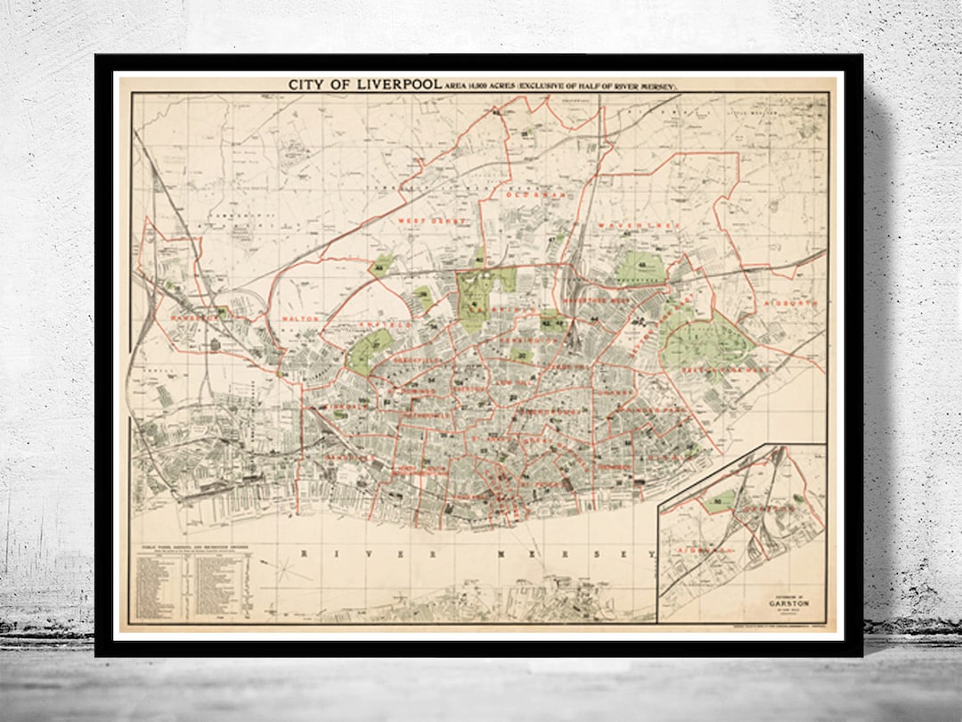 Old Map of Liverpool England 1900 Vintage Map Vintage Poster Wall Art ...