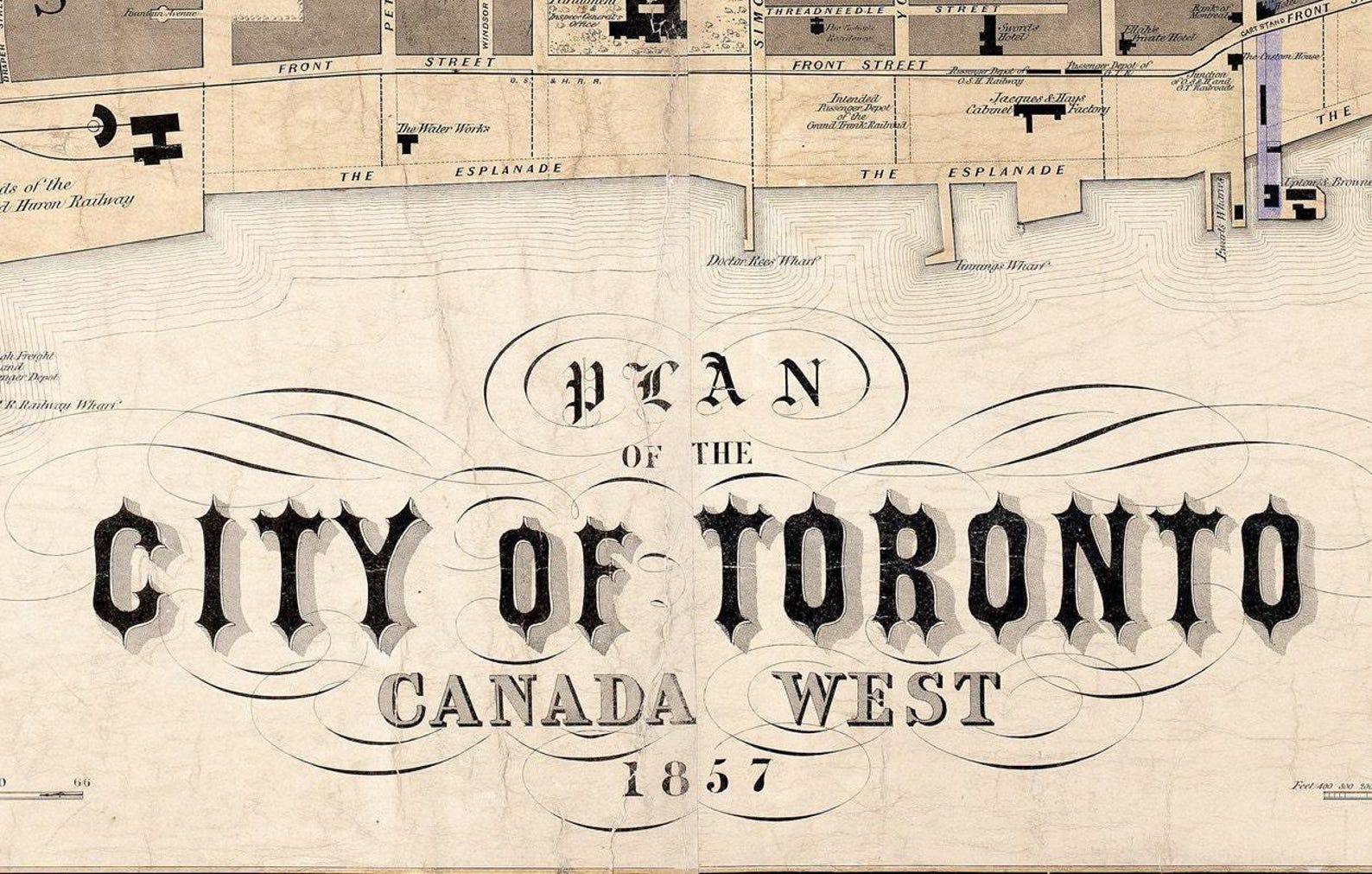 Old Map of Toronto 1857 Ontario Canada Vintage Map of Toronto | Wall ...