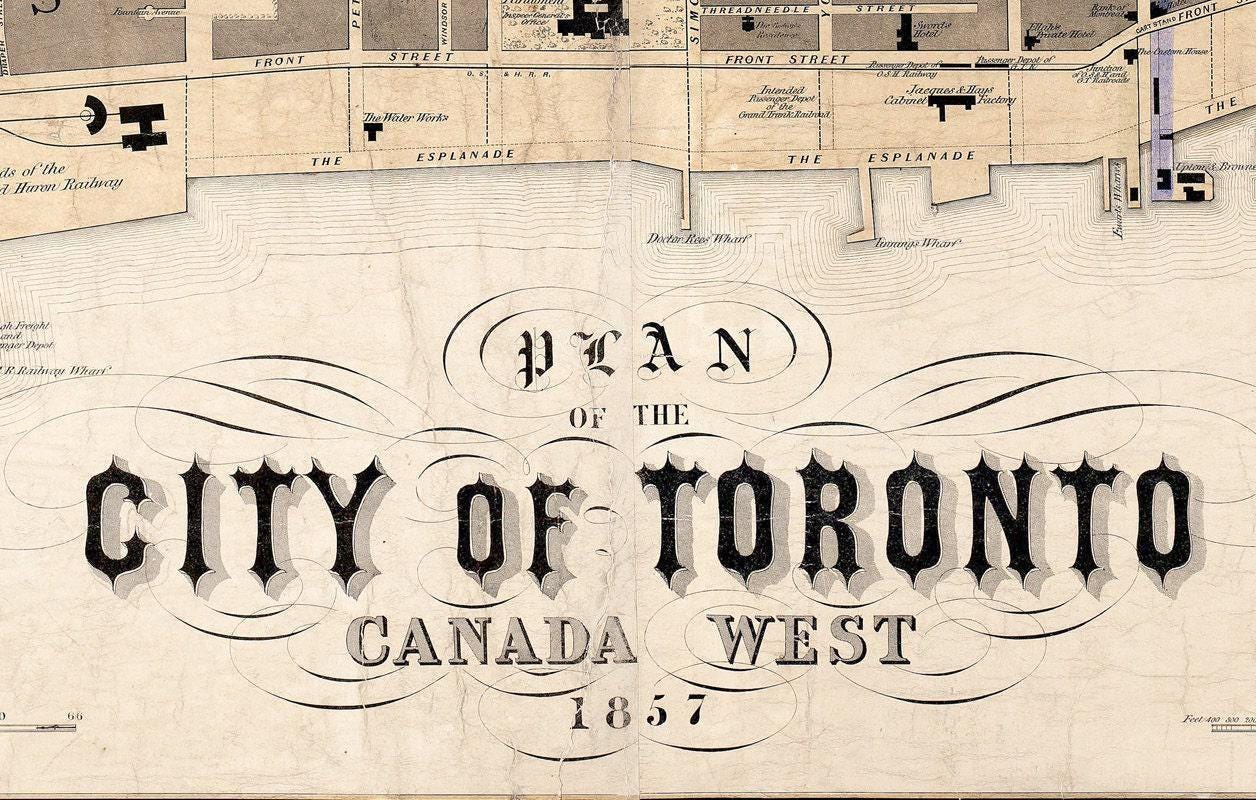 Old Map of Toronto 1857 Ontario Canada Vintage Map of Toronto | Wall ...