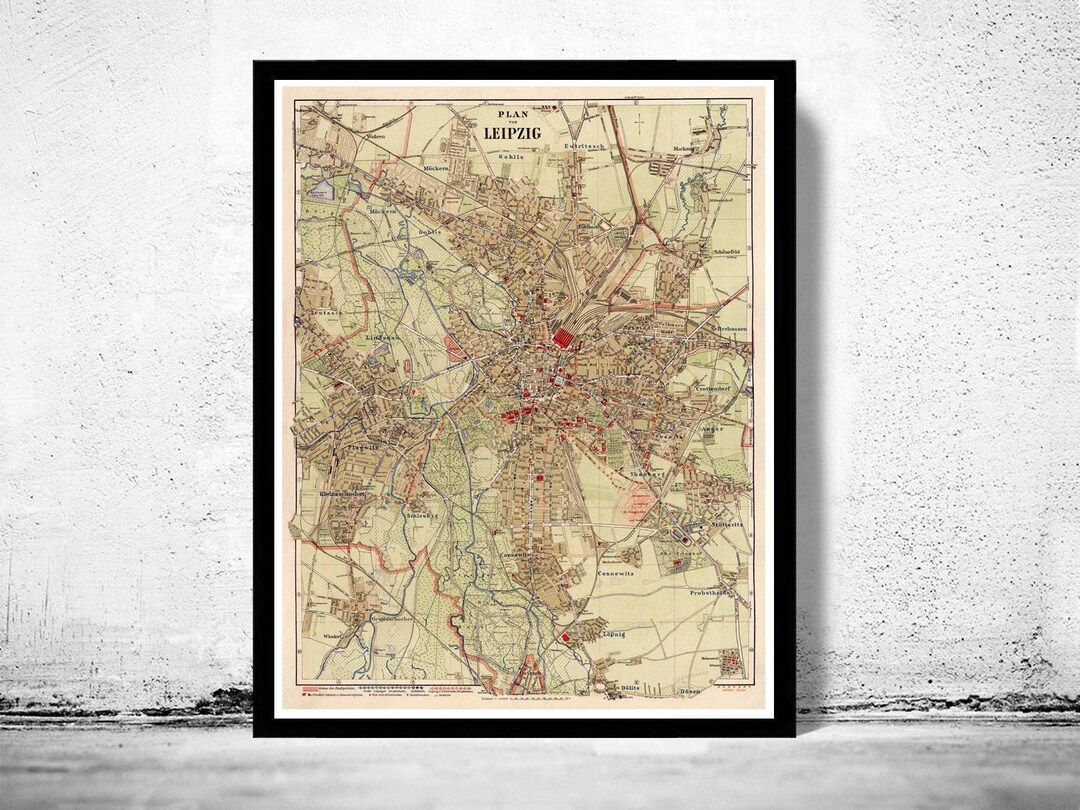 Old Map of Leipzig 1925 Germany Vintage Map of Leipzig | Vintage Map ...