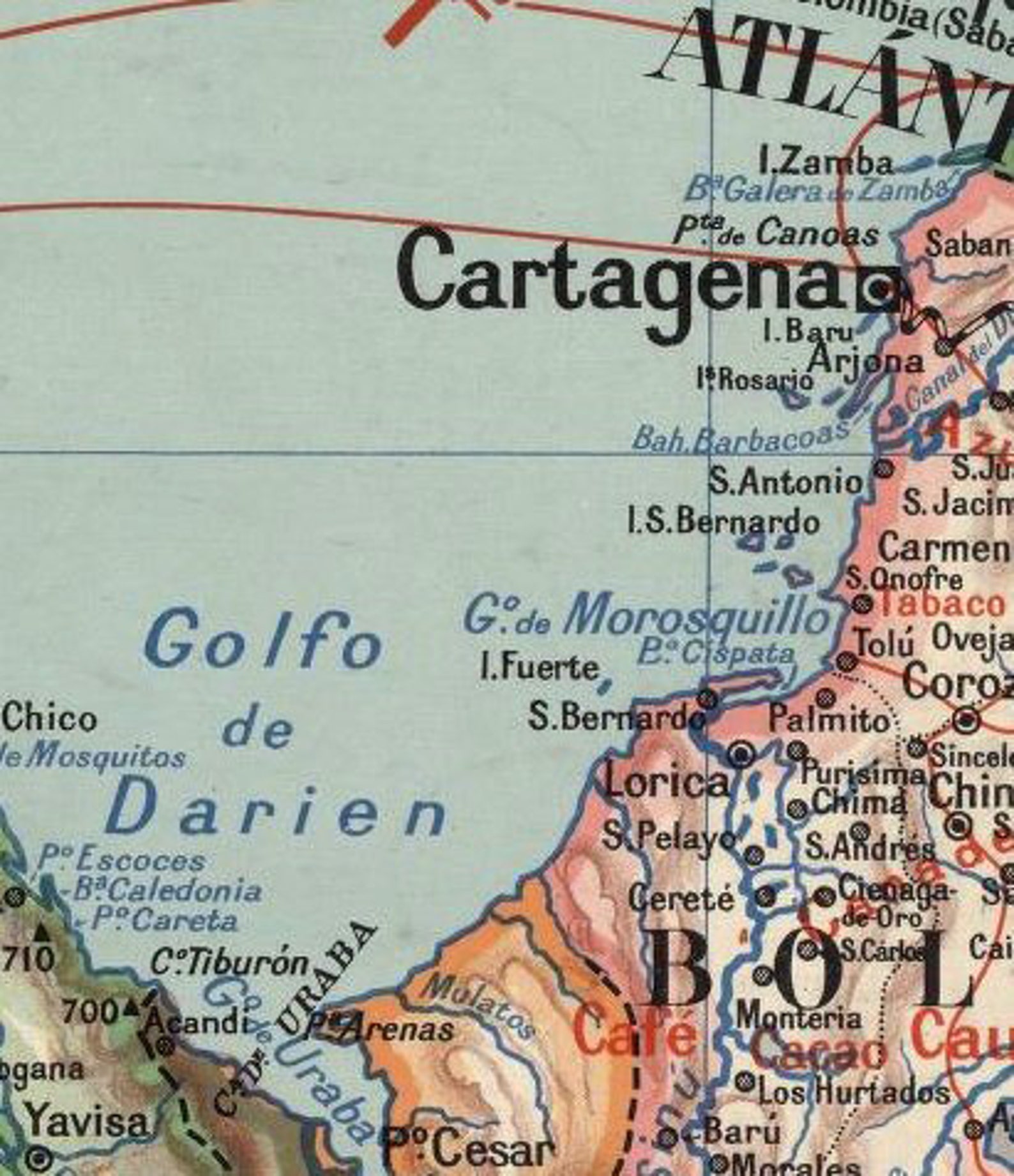 Old Map of Colombia 1920 Vintage Map Vintage Poster Wall Art - Etsy