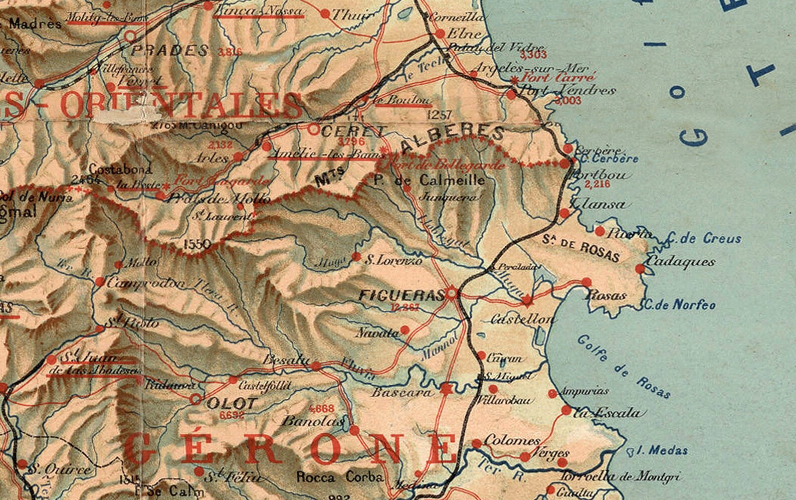 Old Map of Pyrenees Pirineus 1920 France Spain Vintage - Etsy